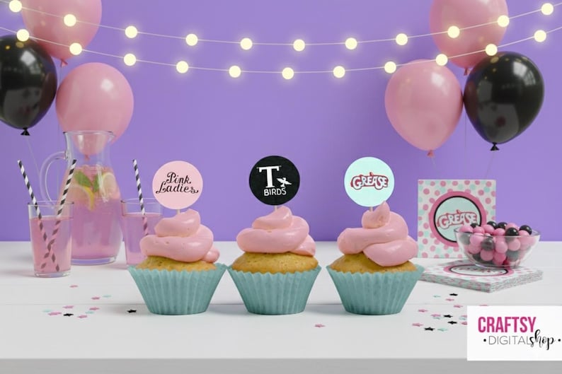 Grease Cupcake Toppers Template!! - Etsy