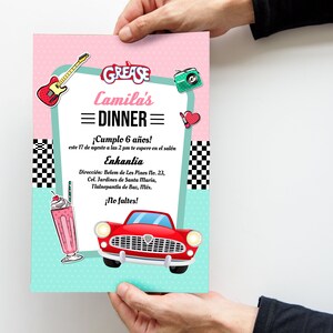 Digital Invitation Template for Grease Themed Party. - Etsy