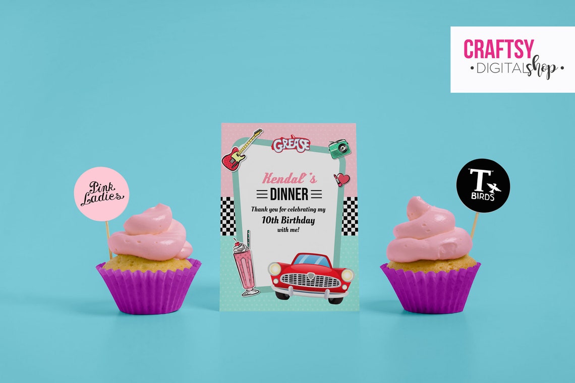 Grease Cupcake Toppers Template!! - Etsy