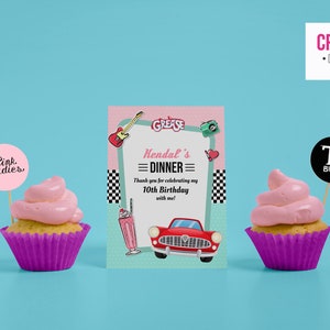 Grease cupcake toppers template!! - Etsy México
