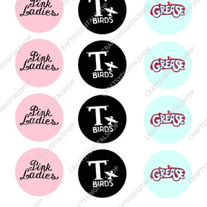 Grease cupcake toppers template!! - Etsy México