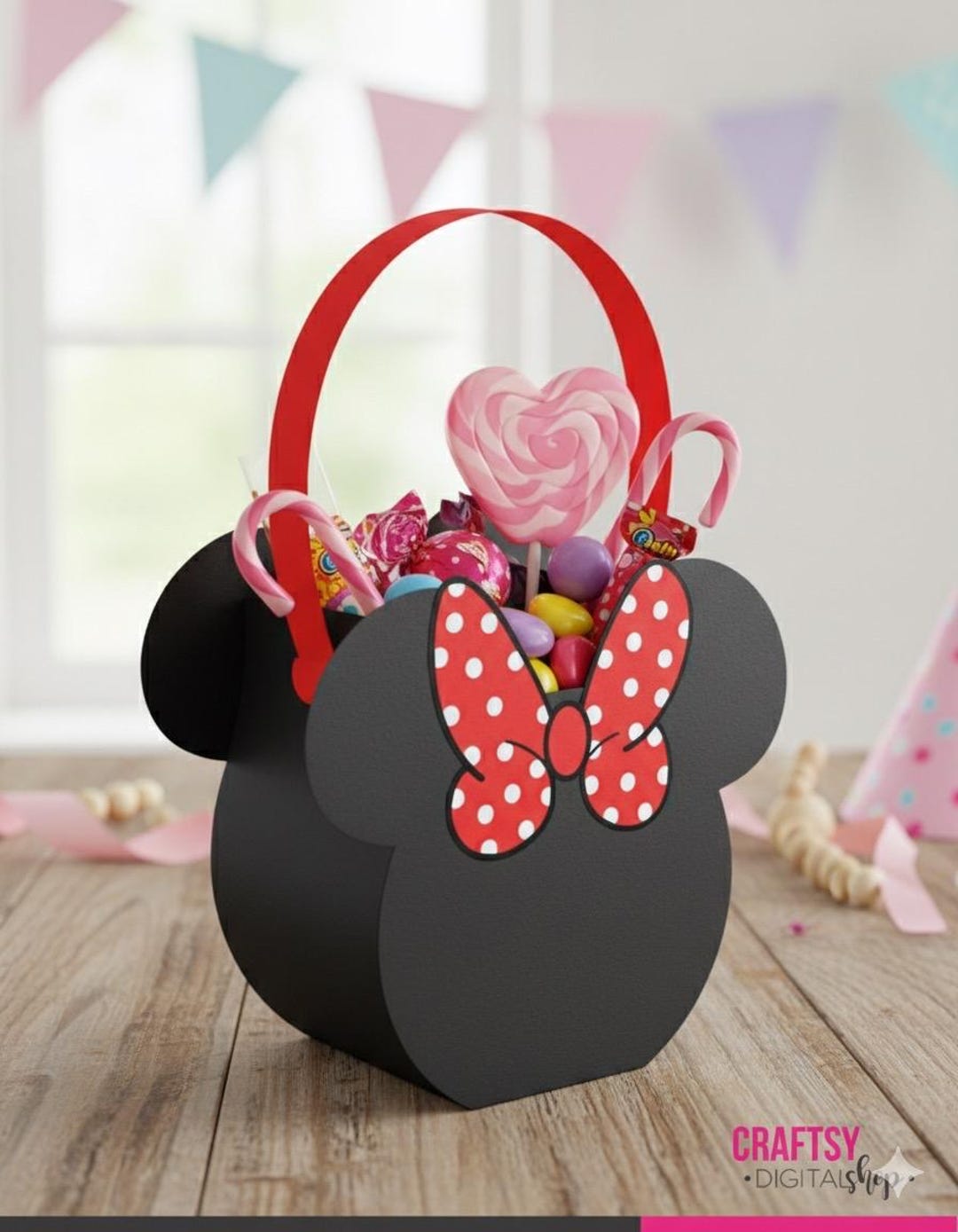 Minnie Mouse Box Template With Colorful Sparks, Perfect for Birthday ...