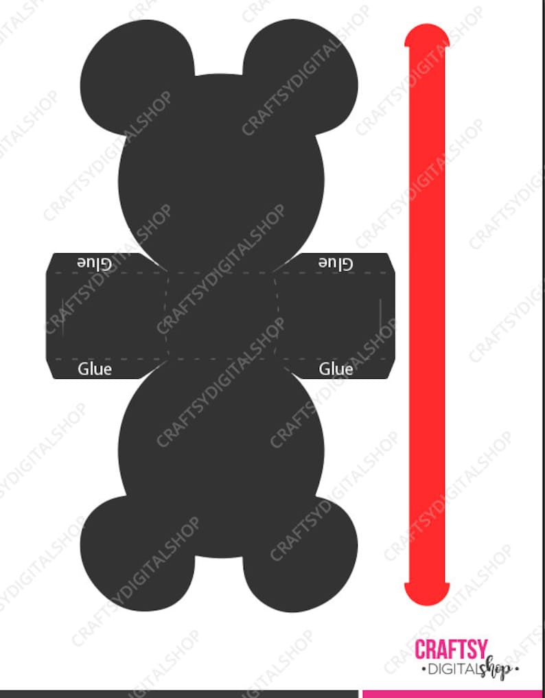 Mickey Mouse Box Template With Colorful Sparks, Perfect for Birthday ...