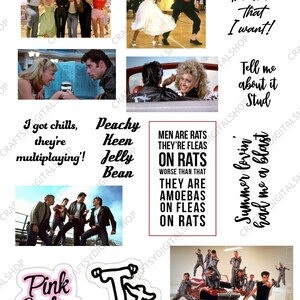 Grease Sticker Template Ready to Print at Home! - Etsy