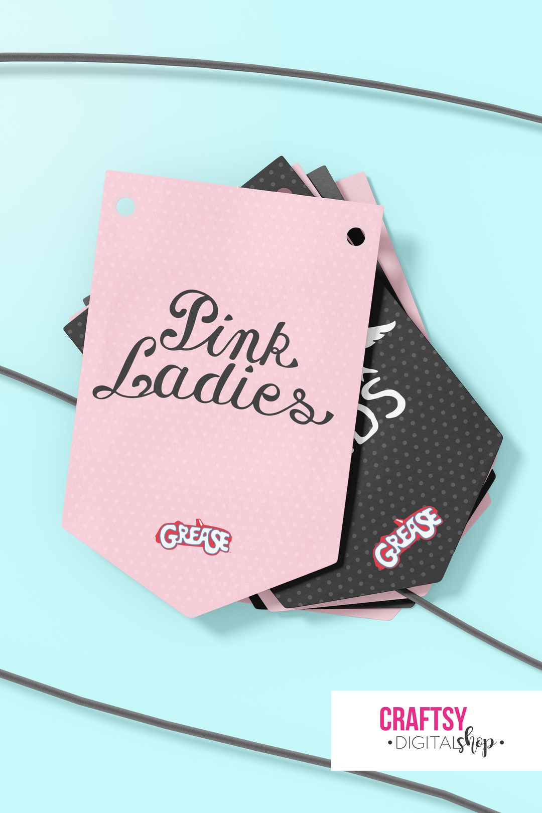 Digital Banner Template for Grease Themed Party. - Etsy