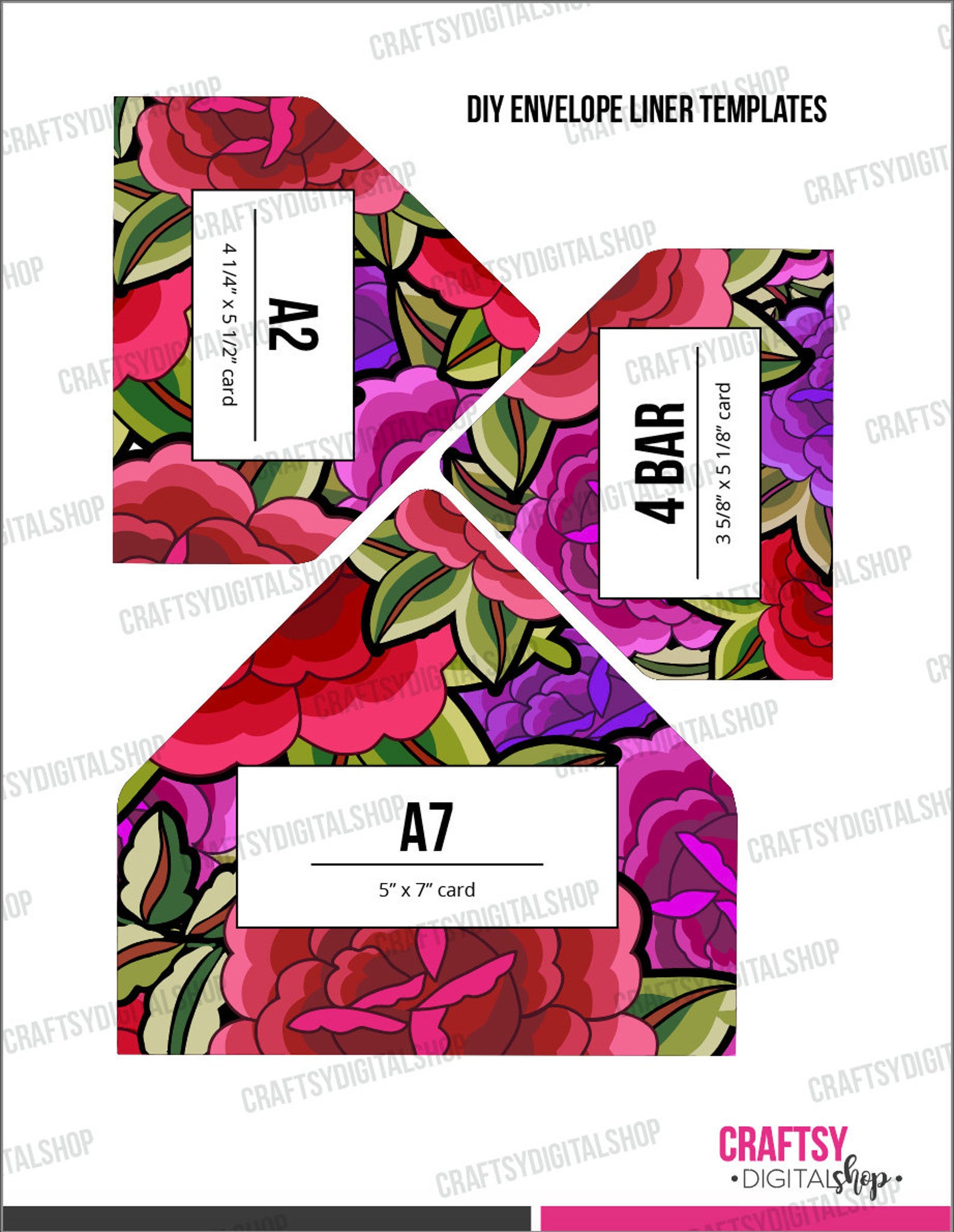 Mexican Style Envelope Liners Templates With Oaxacan Flowers - Etsy