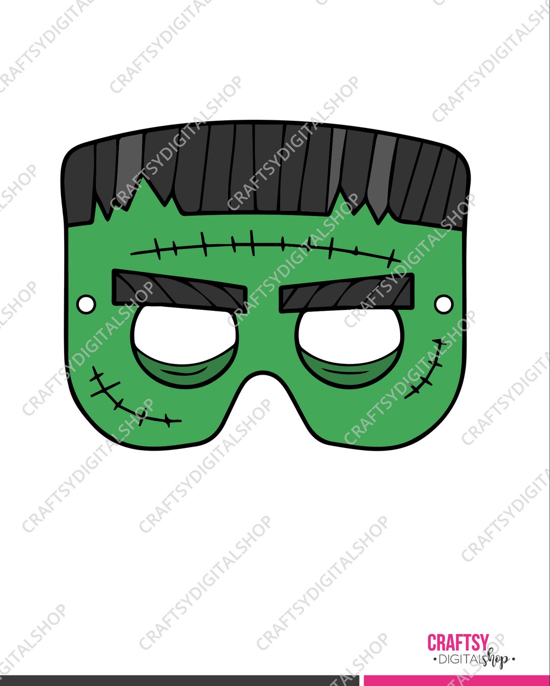 Frankenstein Monster Mask Template Ready to Print - Etsy