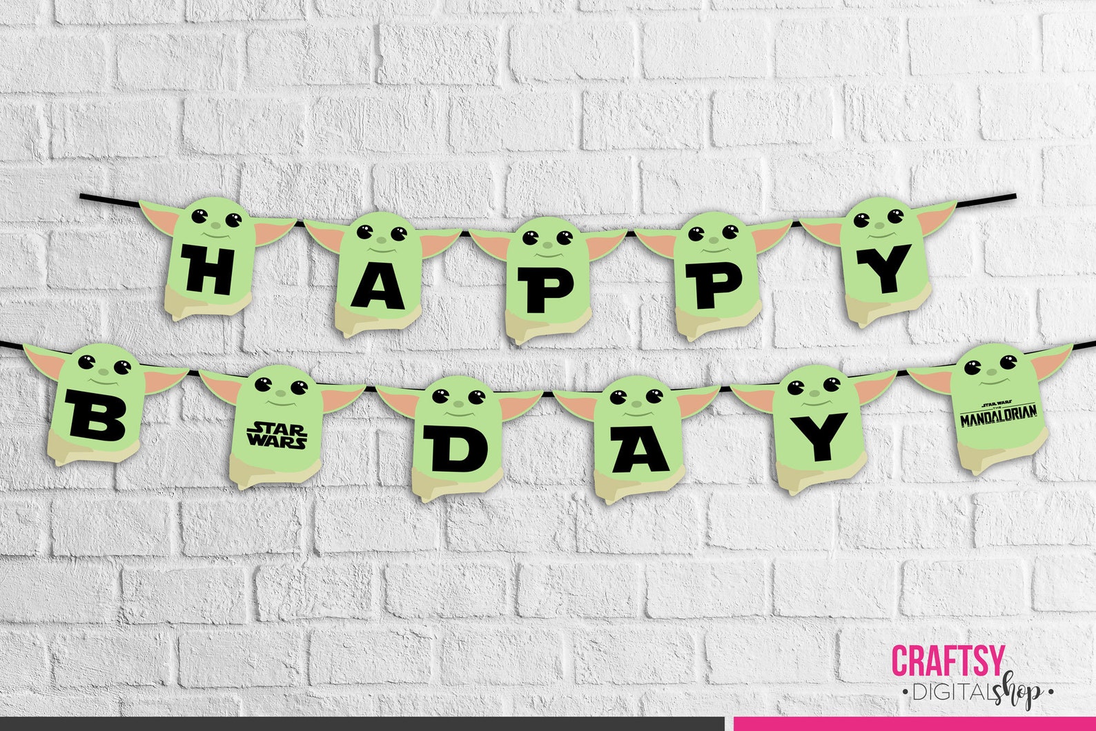 Baby Yoda Happy Bday Template. Star Wars Party. - Etsy