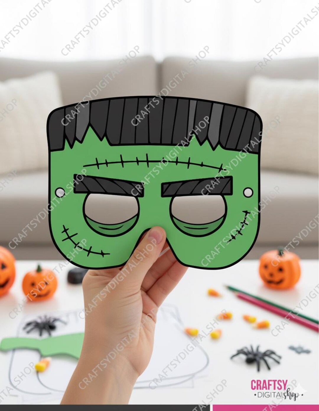 Frankenstein Monster Mask Template Ready to Print - Etsy
