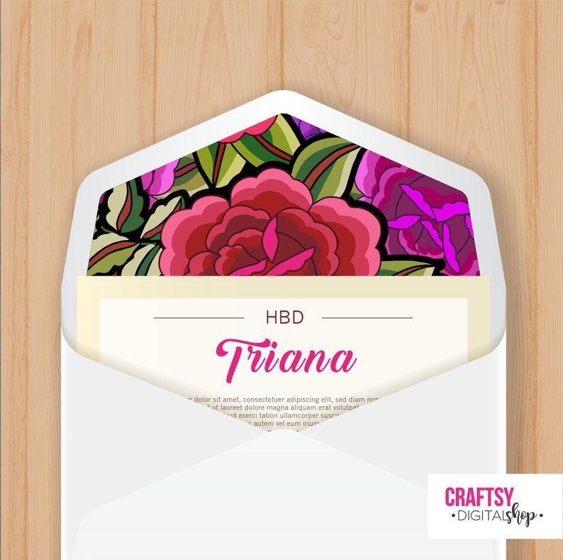 Mexican Style Envelope Liners Templates With Oaxacan Flowers - Etsy