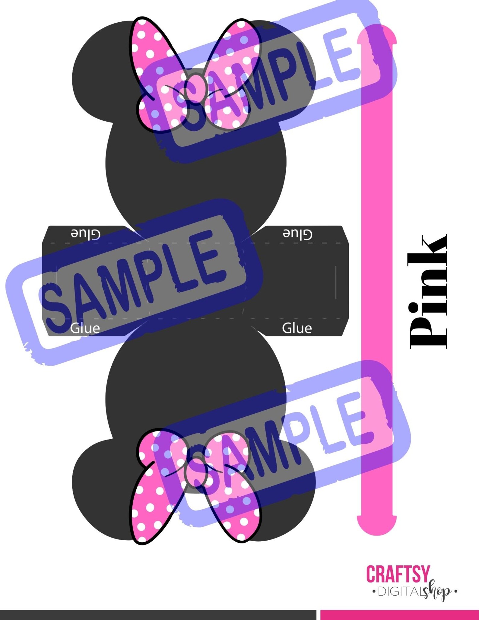 Minnie Mouse Box Template With Colorful Sparks, Perfect for Birthday ...