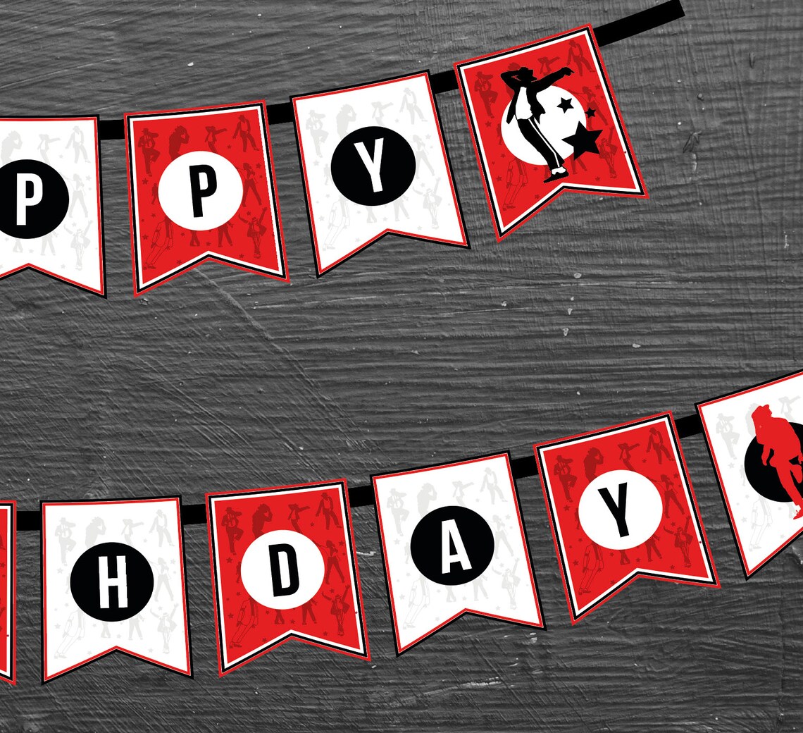 Happy Birthday Pennants Template to Print at Home Michael - Etsy