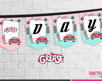 Grease Birthday Backdrop - Etsy