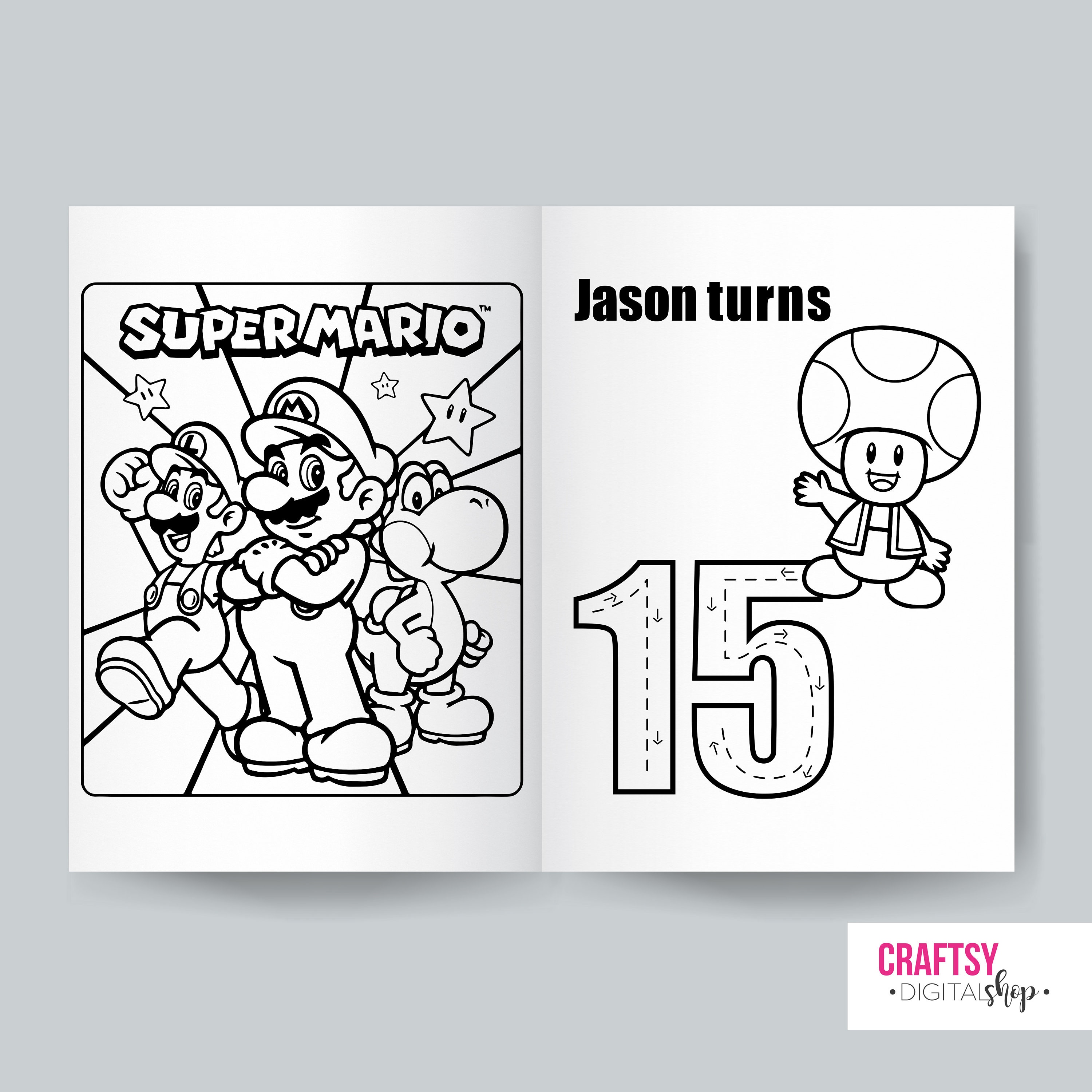 Mario Bros Coloring Book. Digital Download PDF FILE. Ready to Print at ...