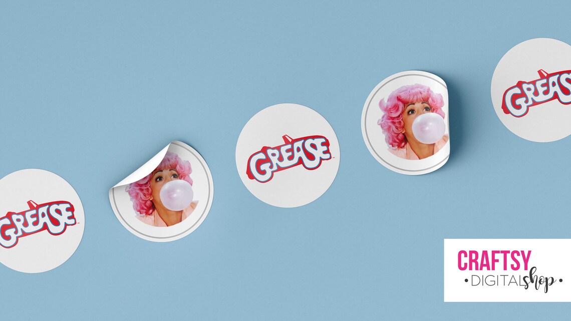 Grease Sticker Template Ready to Print at Home! - Etsy