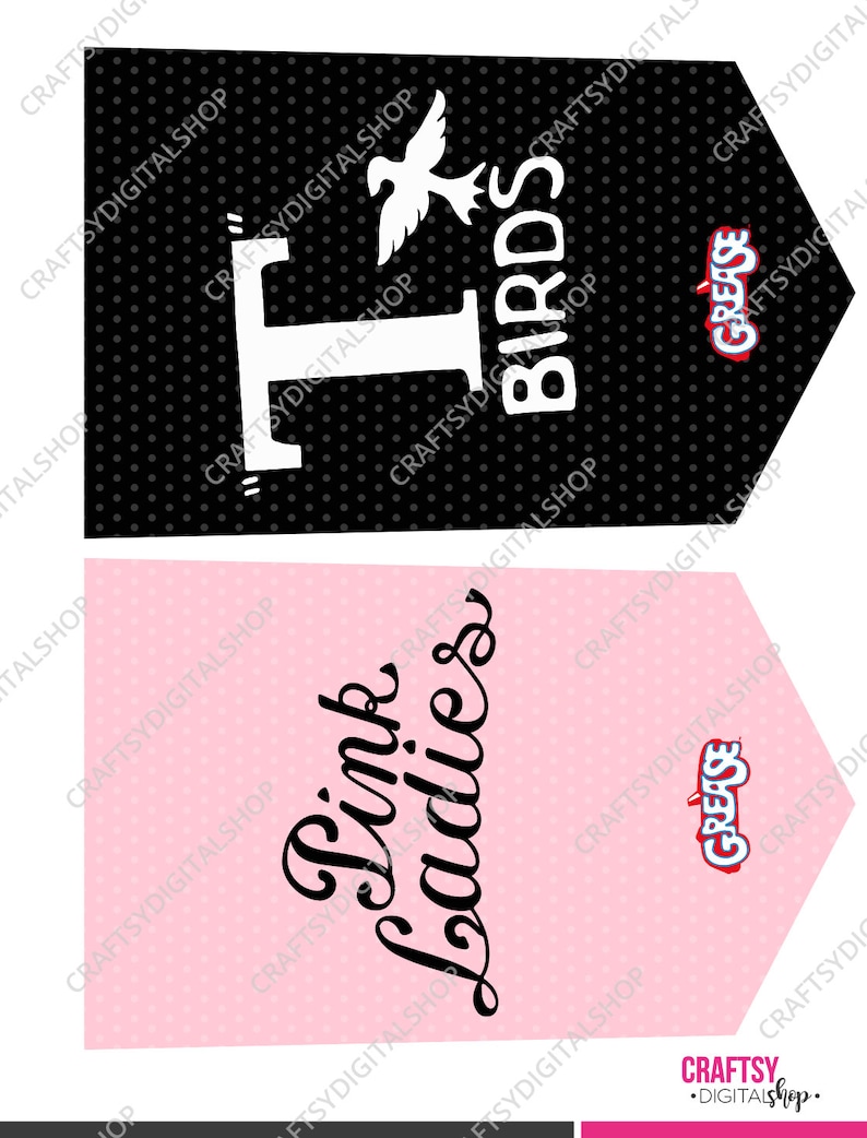 Digital Banner Template for Grease Themed Party. - Etsy