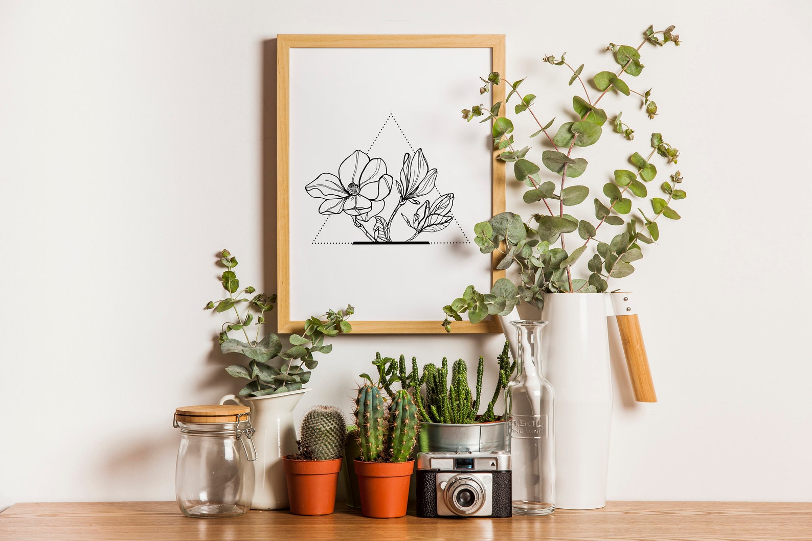 Botanical Pintable Poster Magnolia Wall Art Ink Flower - Etsy