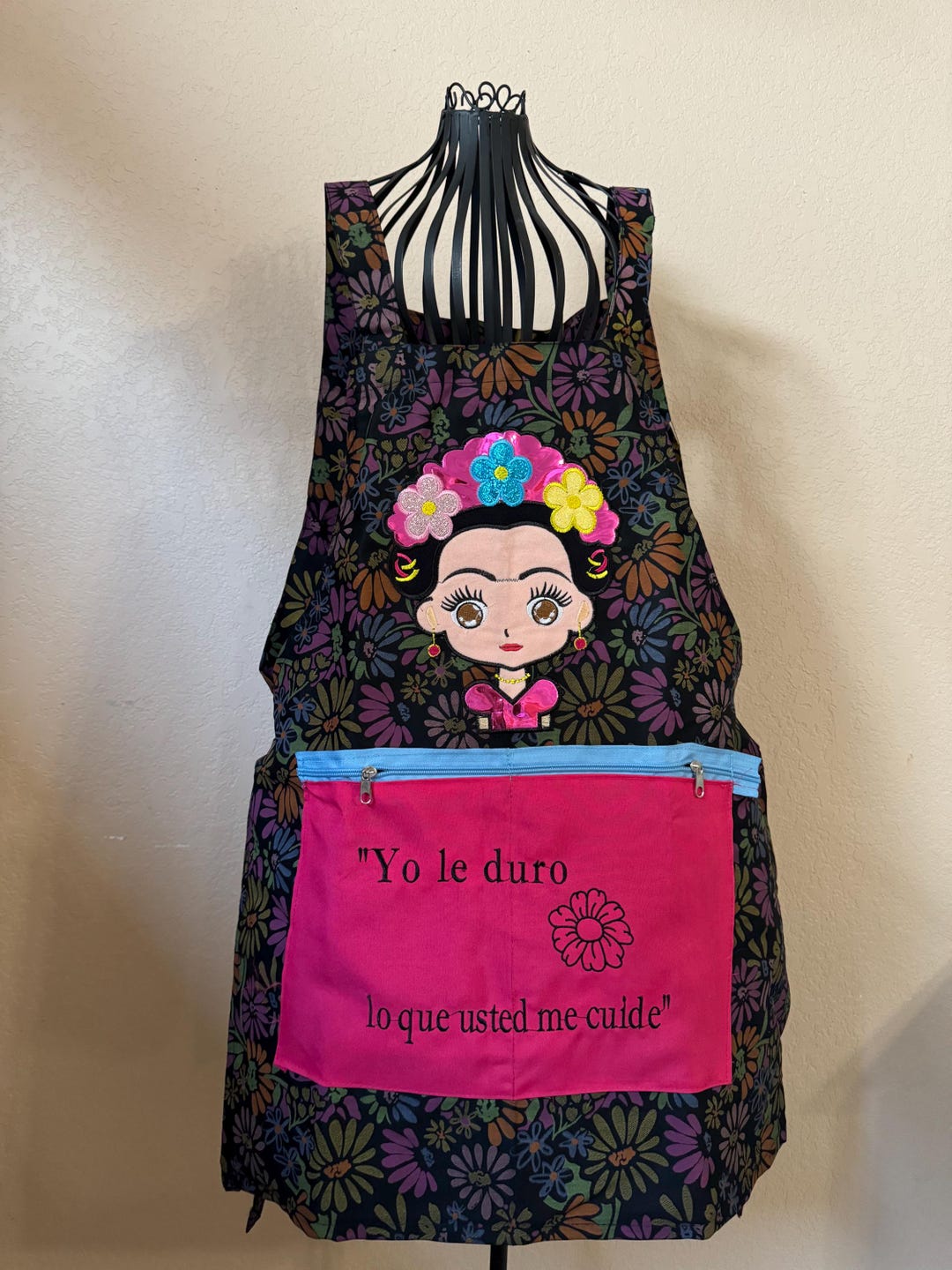 Mexican Apron Women Inspired Frida Khalo, Mexican Frida Apron, Delantal ...