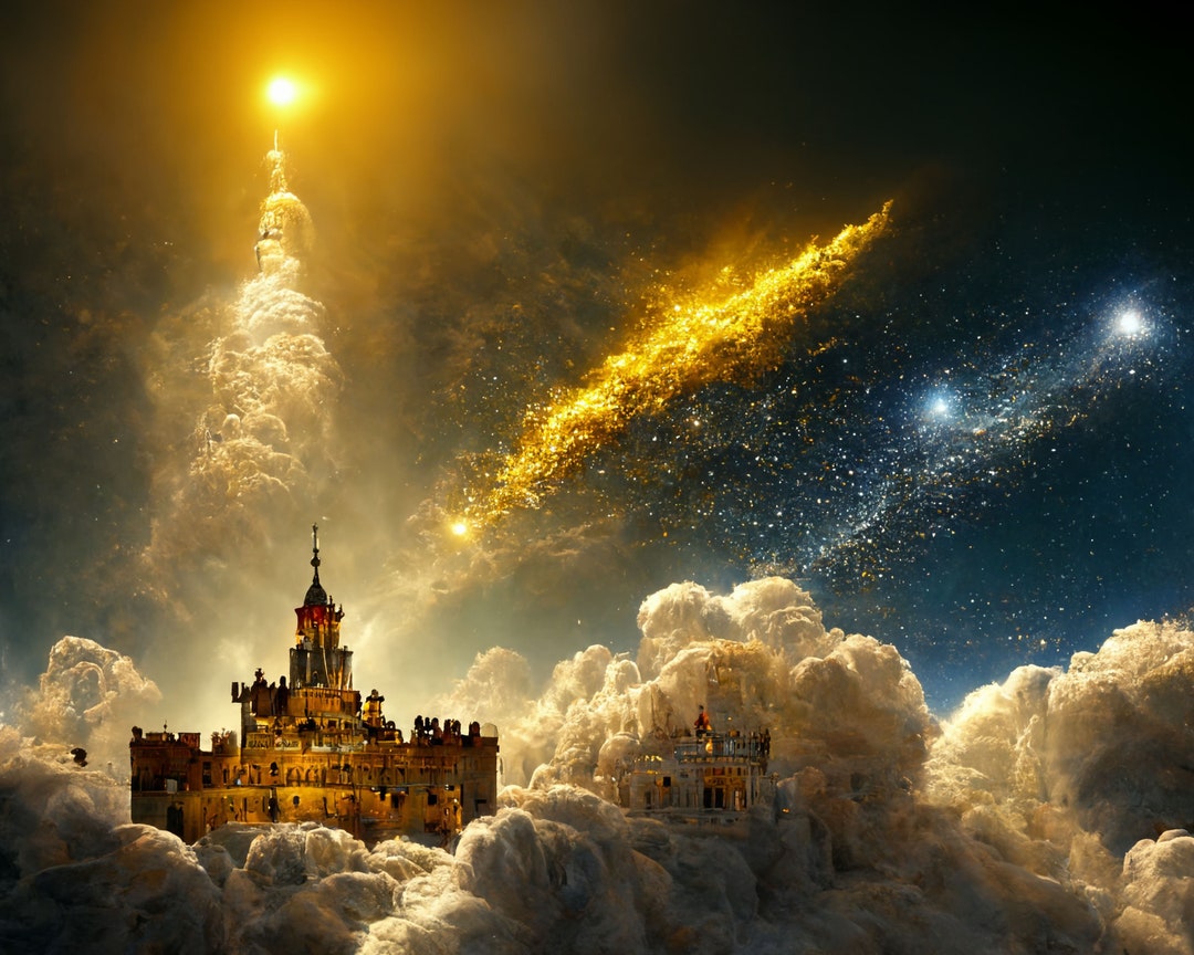 Castle in Space 2 Wall Art Digital Download AI Art - Etsy