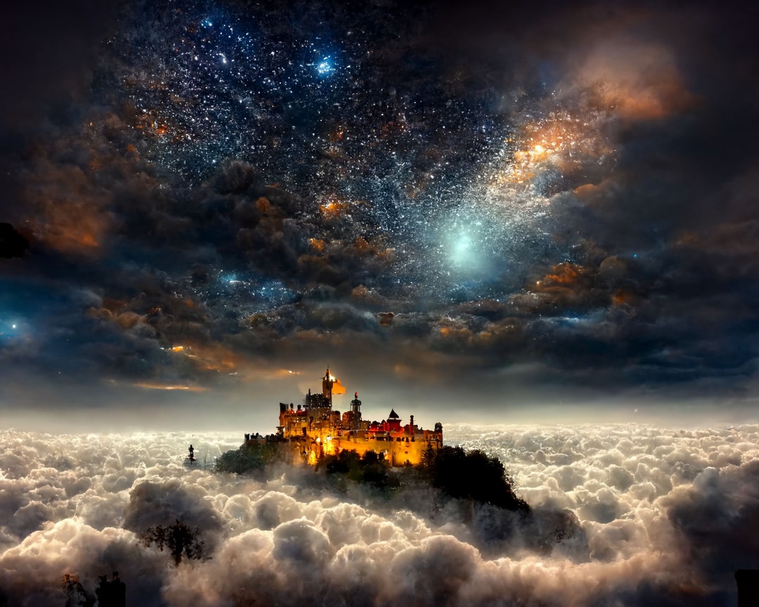 Castle in Space 3, Wall Art, Digital Download, AI Art, Artificial ...