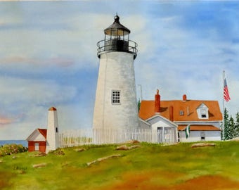 Lighthouse painting | Etsy