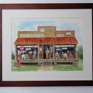 Old Store 12x18 Watercolor Original, Nostalgic Art, Old Signs, Pen and ...