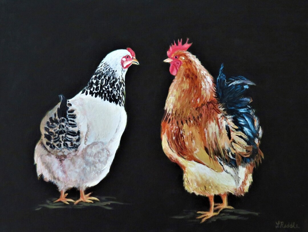 Chickens Acrylic Original: Hand Painted 12x16 - Barnyard Art - Hen and ...