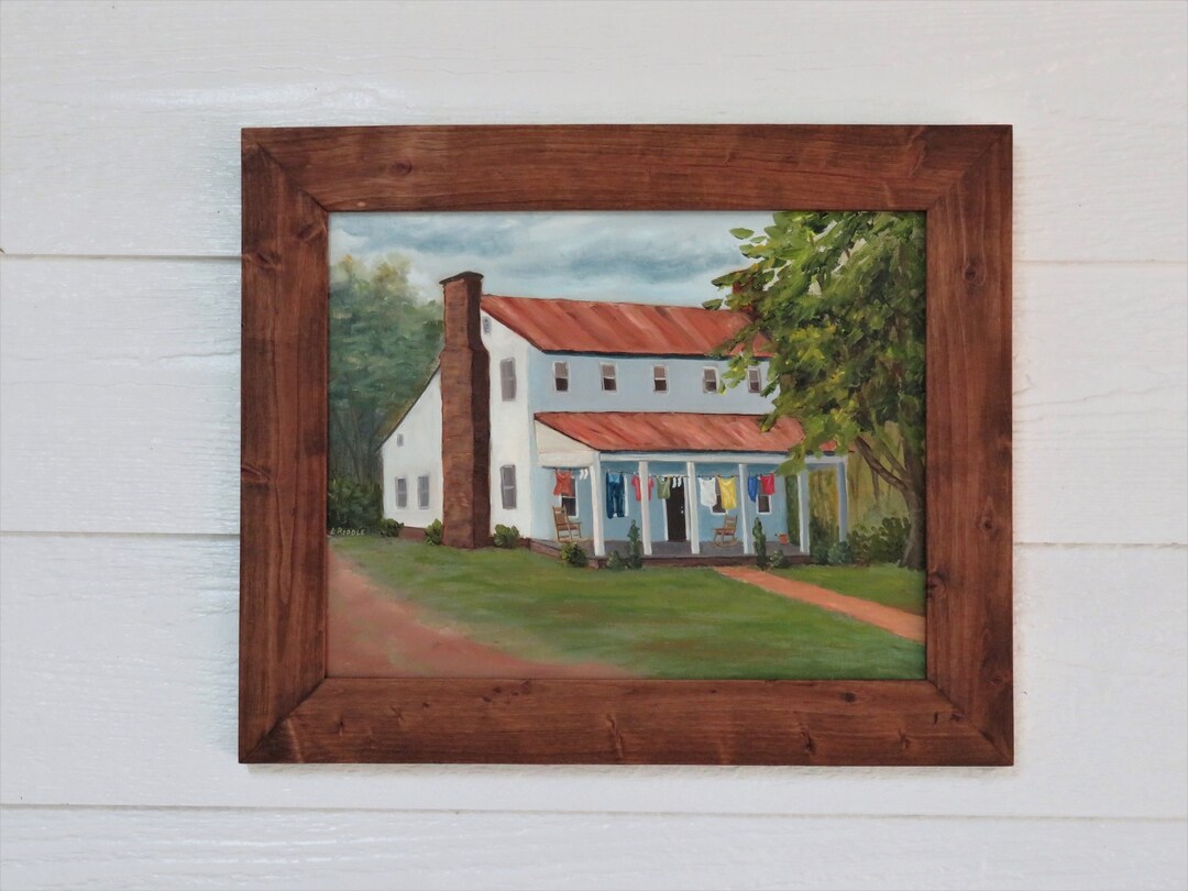 Laundry Day 11x14 Oil Original, Framed Painting, Clothesline, Wash Line ...