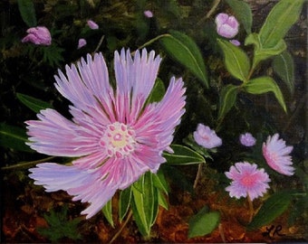 Aster Flower Painting - Etsy