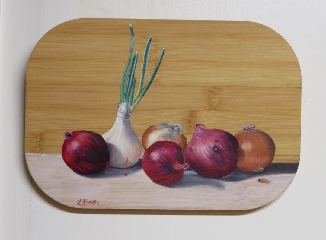 Onions Original Oil Painting: Hand Painted 7x10 - Kitchen Decor - Small ...