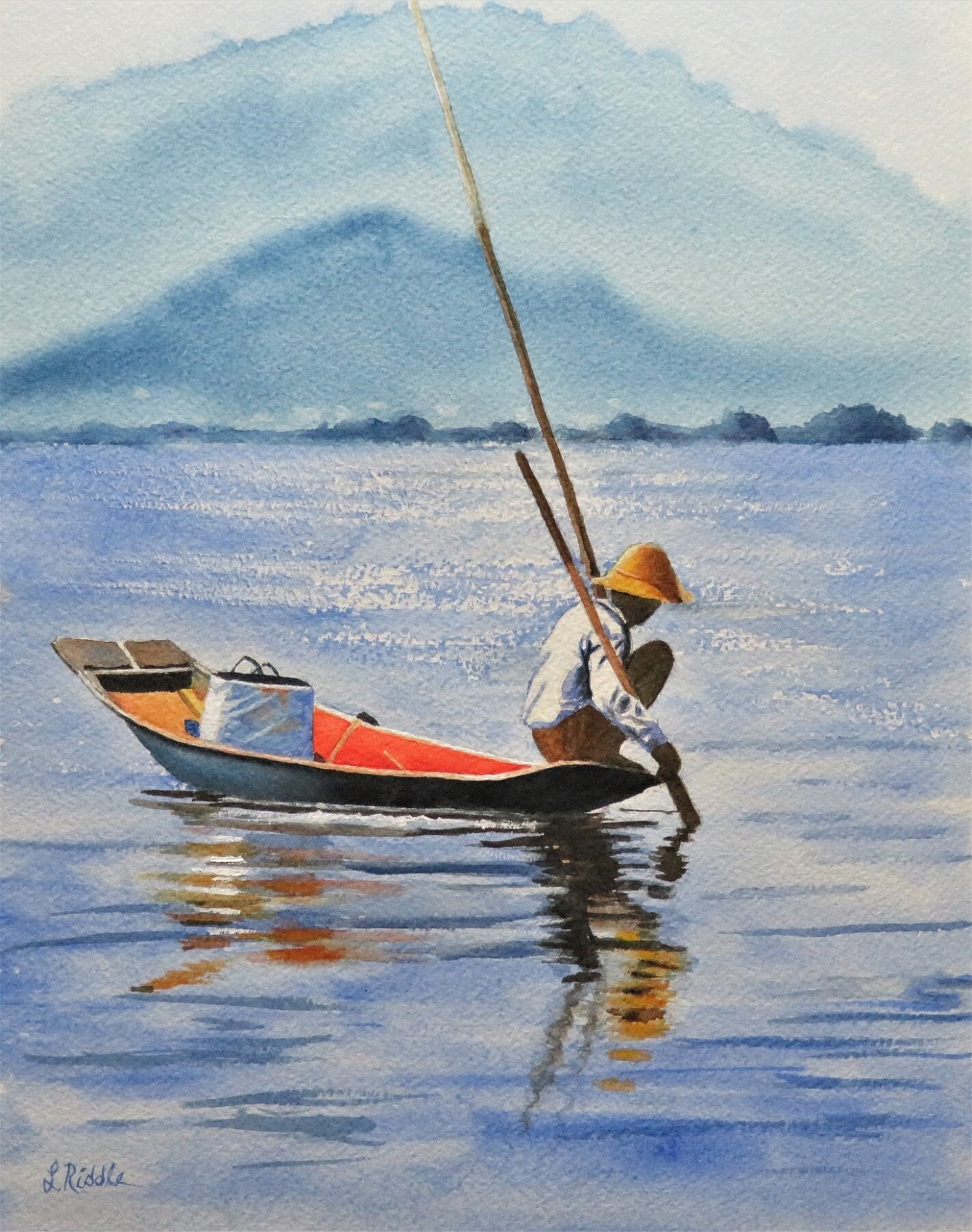 Fisherman Fishing Painting