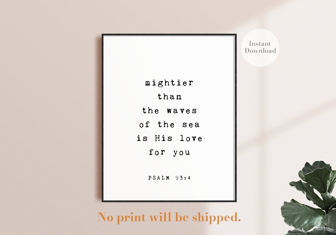 Bible Verse Wall Art, Scripture Wall Art, Bible Verse Print, Mightier ...