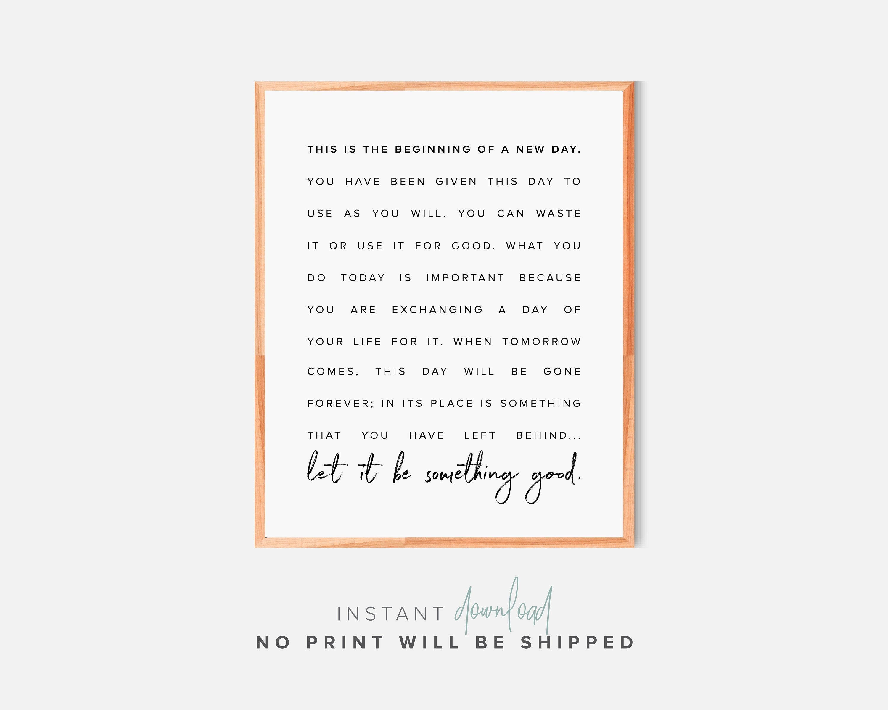 Inspirational Wall Art This is the beginning of a new day | Etsy