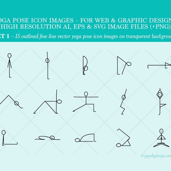 Yoga Stick Figure Poses - Etsy