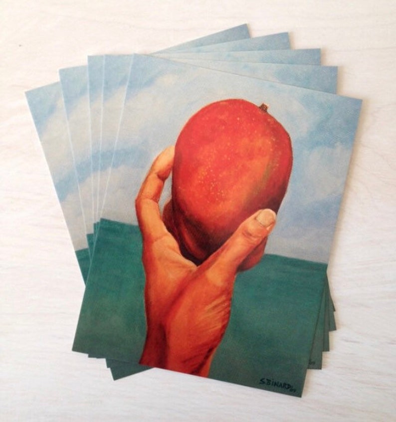 Summer Mango postcard of original oil painting set of 5 | Etsy