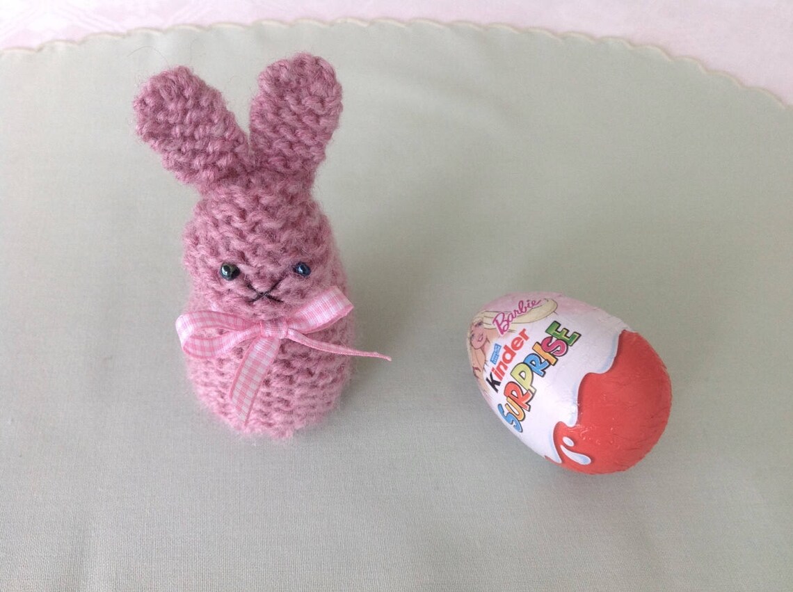 An Easter Bunny PDF Knitting Pattern in Two Sizes. the Smaller Rabbit ...