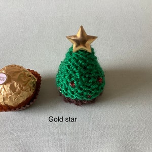 Hand Knitted Christmas Trees With a Gold or Silver Star. Made to Cover ...