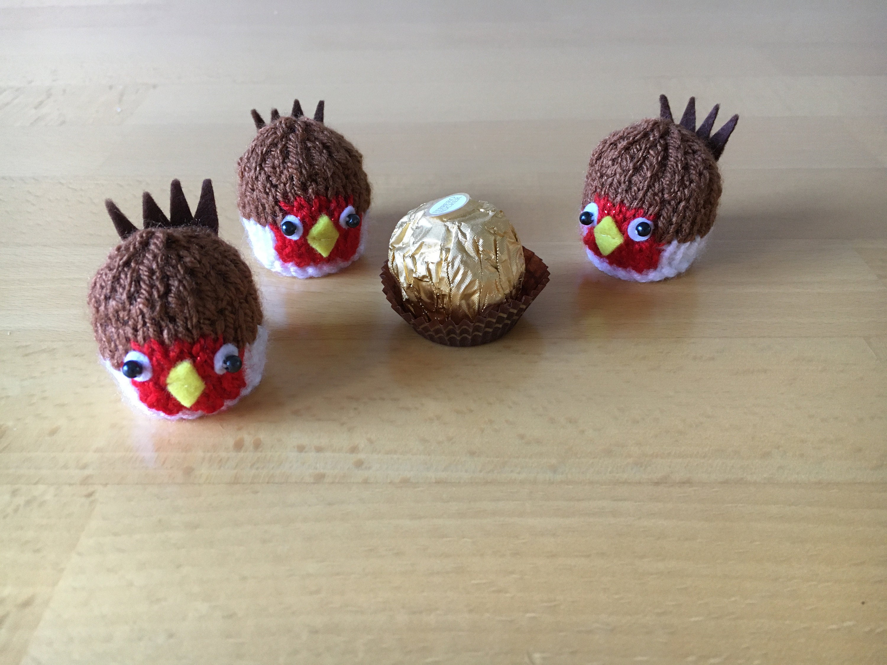 A Cute Hand Knitted Robin to Cover a Ferrero Rocher Chocolate. - Etsy UK