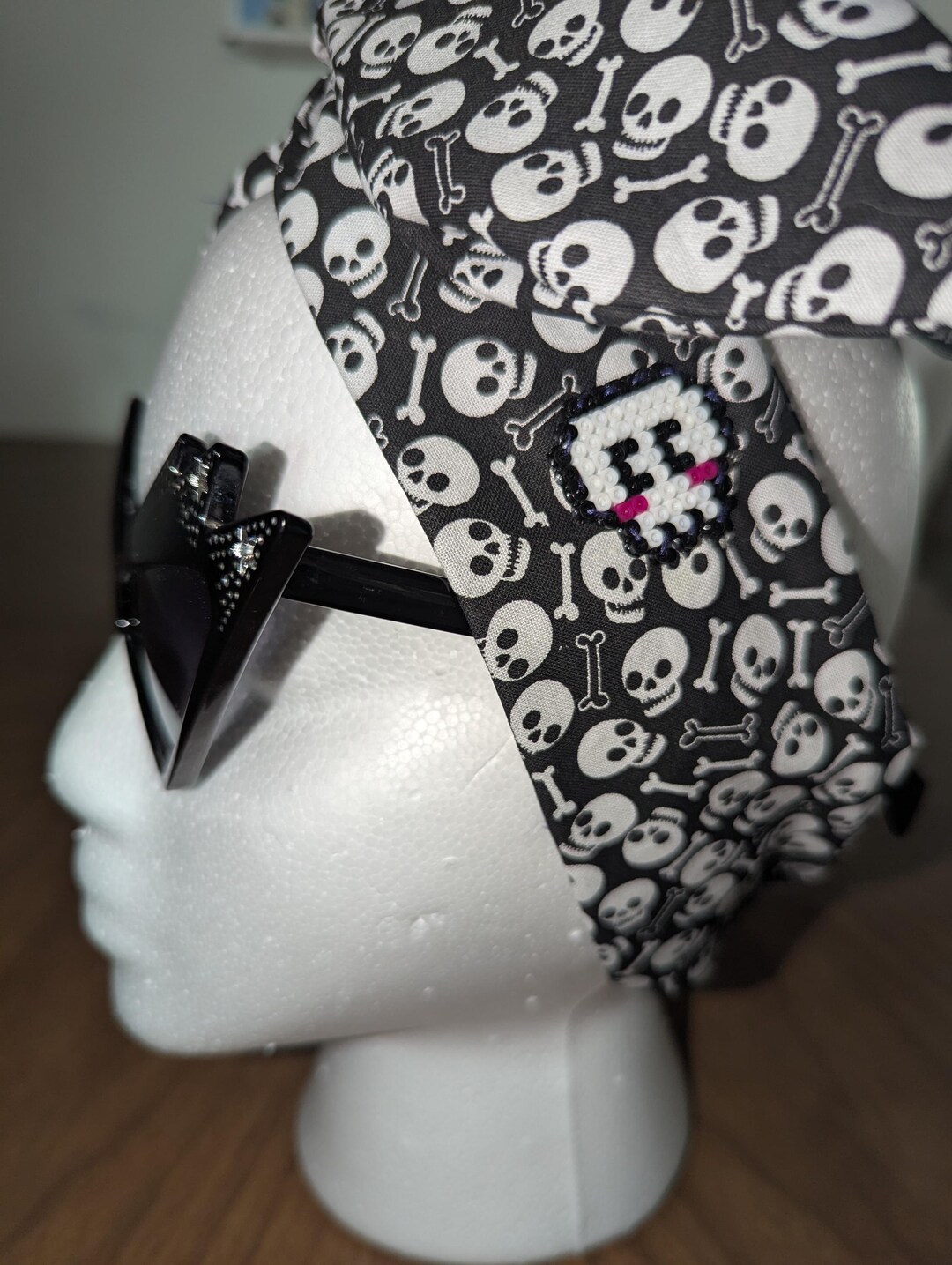 Black and White Skull Skeleton Wire Headband Wrap With Blushing Skull ...