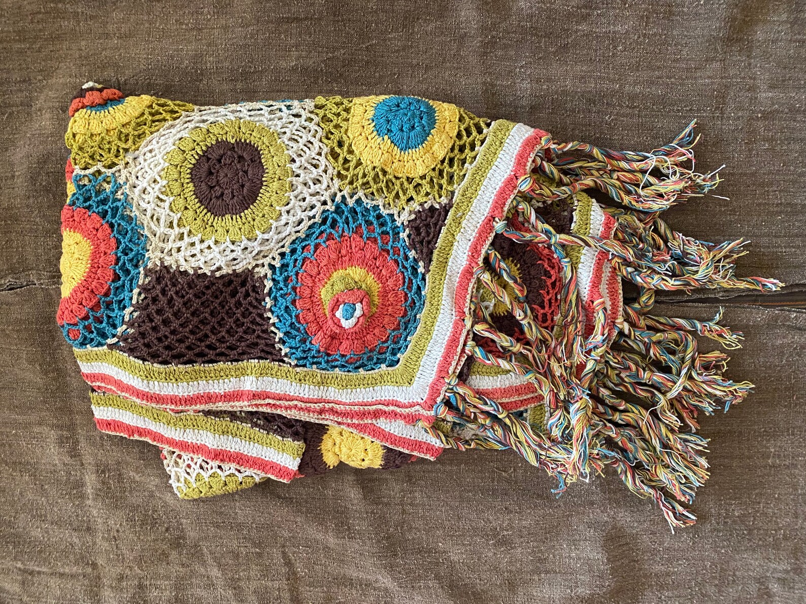 Amazing Fringed Vintage Afghan - Etsy