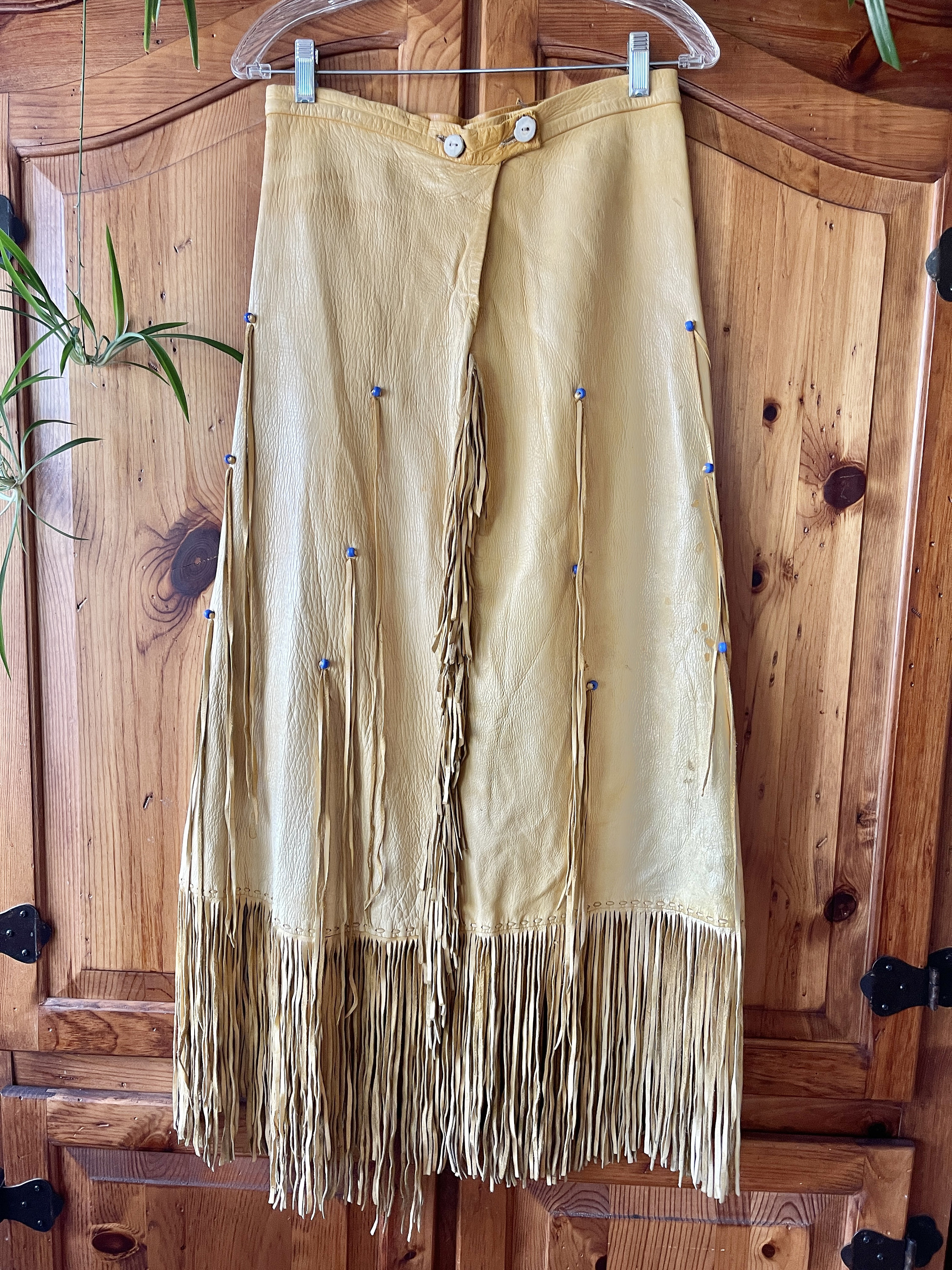 Vintage Handmade Fringed Buckskin Skirt - Etsy