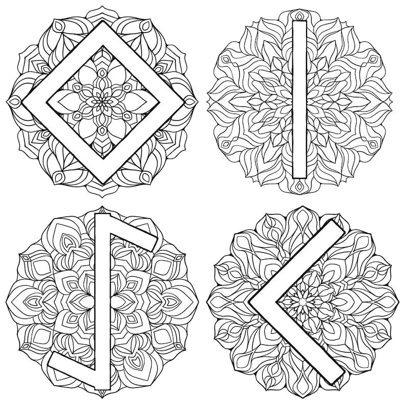 26 Norse Rune Mandala Coloring Pages - Etsy Australia