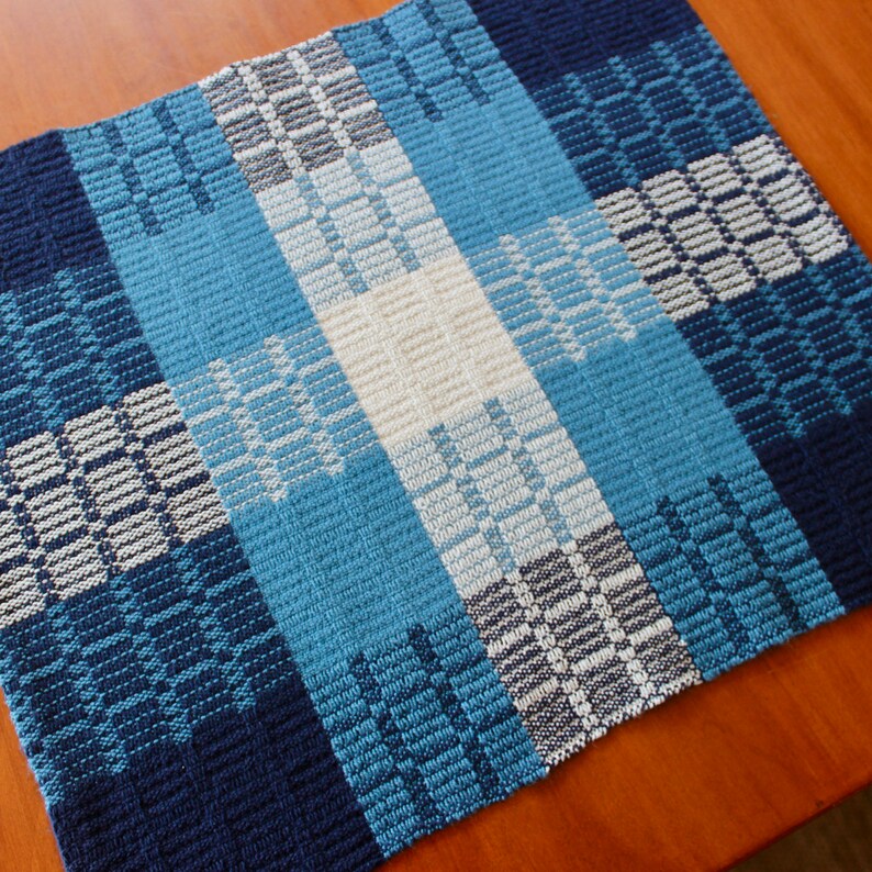 Placemats Handwoven Hand Woven Place Mats 2 Cotton Linen Blue Navy ...
