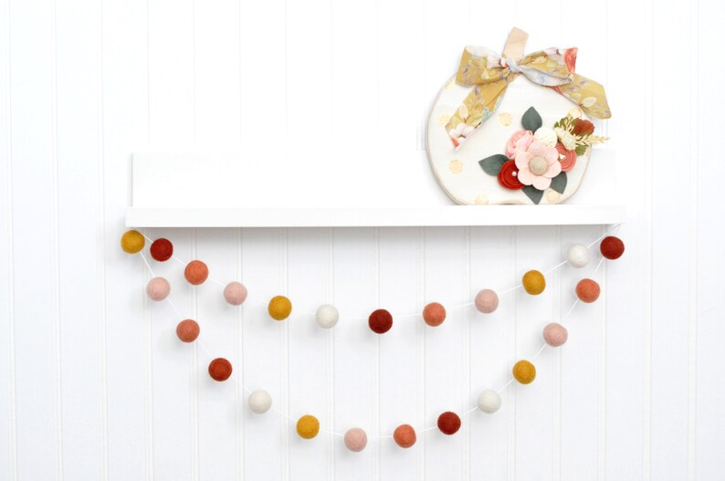 Neutral Rainbow Garland - Muted Boho Nursery Decor - Coral Blush ...