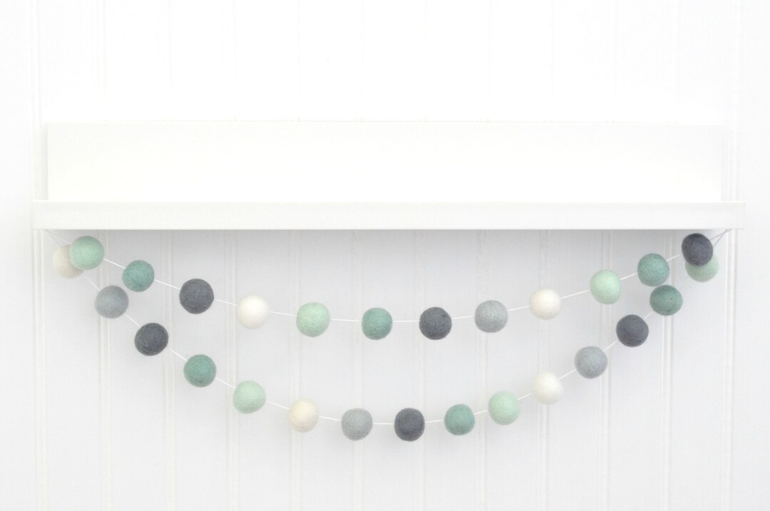 Mint Nursery Decor, Mint and Gray Nursery Wall Art, Mint and Grey Felt ...