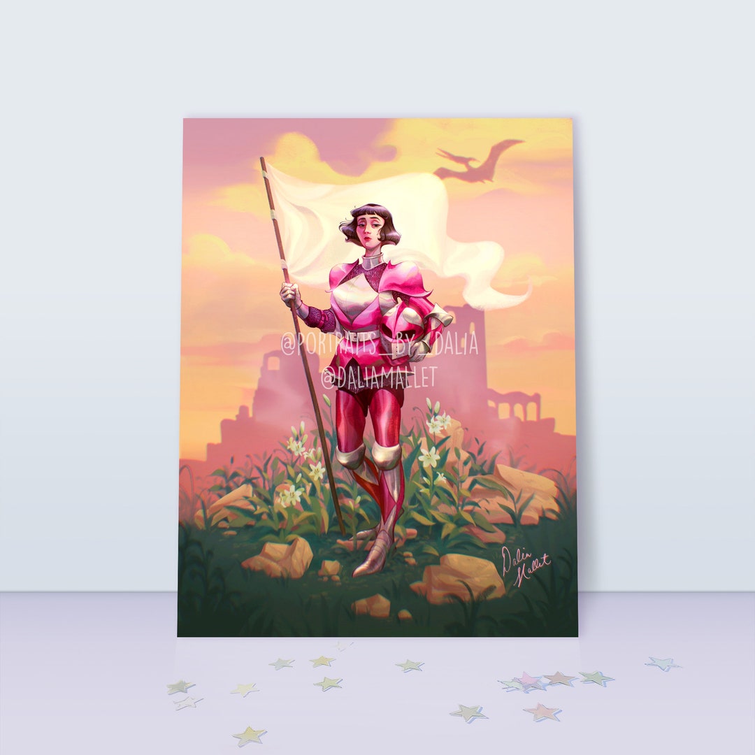 Pink Power Ranger Joan of Arc Art Print - Etsy