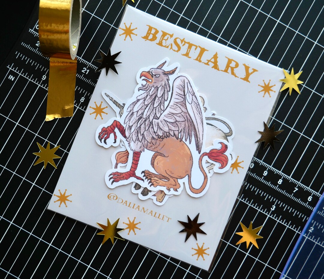 Medieval Sticker Set, Renaissance Stickers, Mythical Creatures, Gryffin ...
