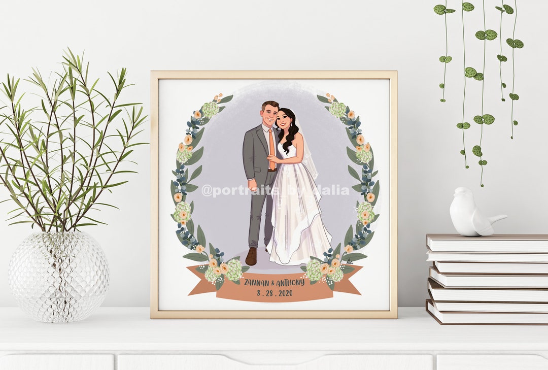 Custom Couple Drawing Wedding Gift for Wedding Signs and Invitations - Etsy