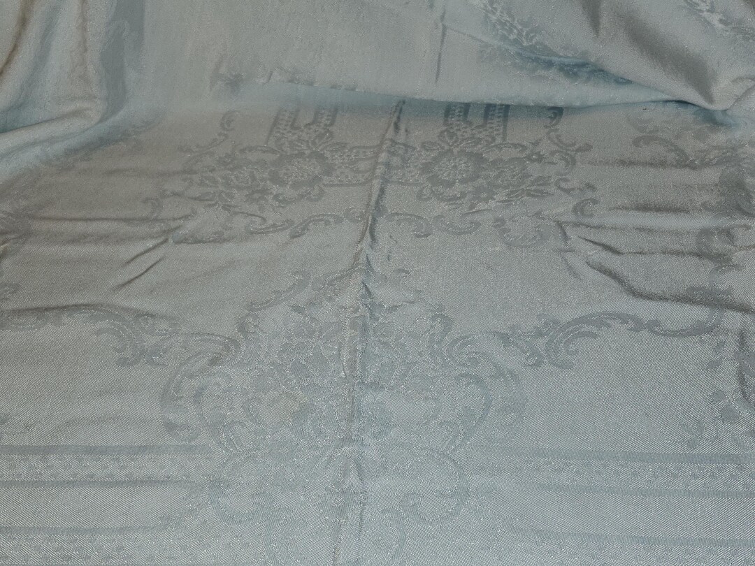 Vintage Ice Blue Tablecloth/cover, Small, Rectangle, Decorative, Linen ...
