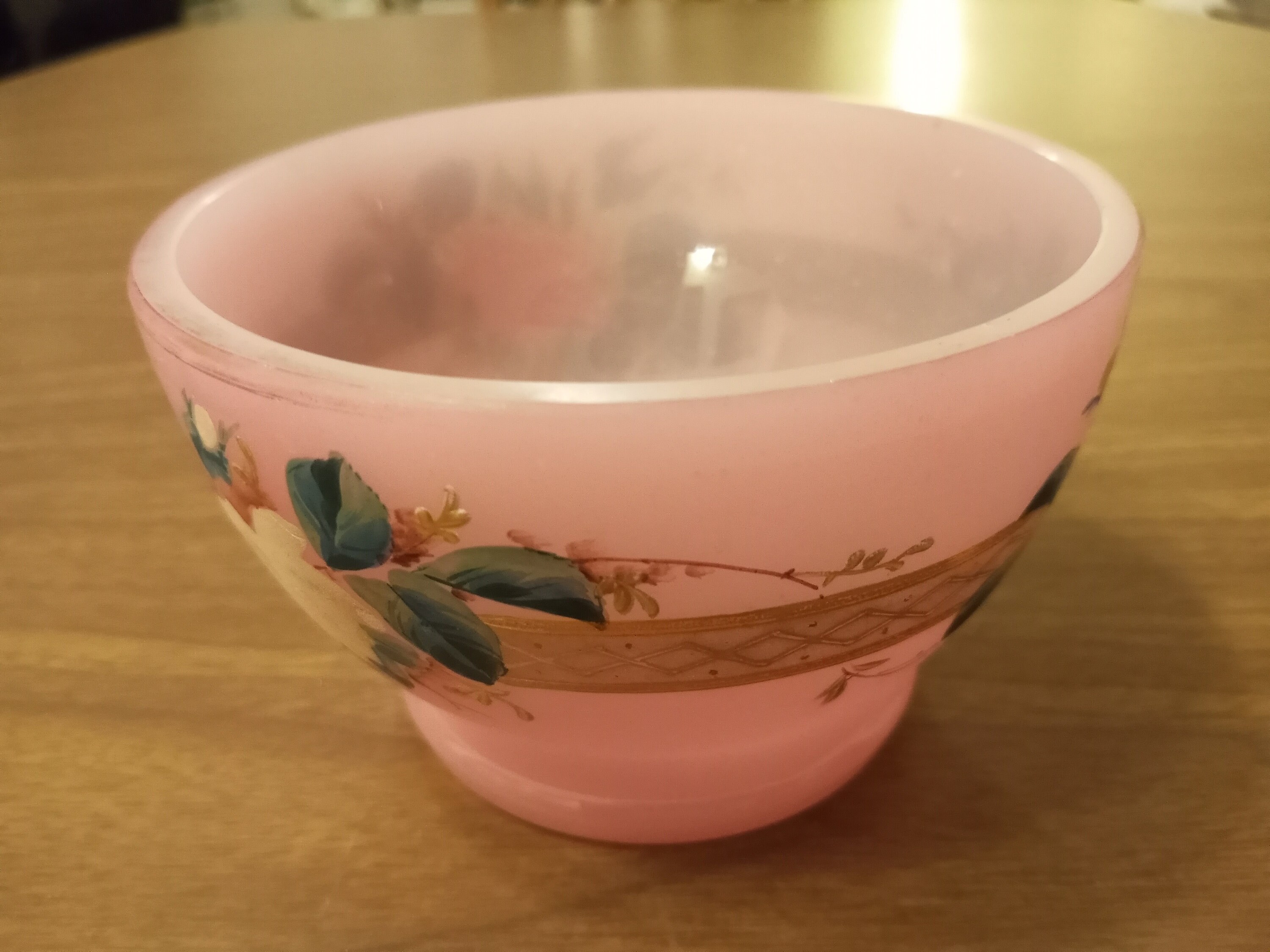 Antique Opalene Glass Compote/bowl With Lid, Hand Made, Hand Painted 4. ...